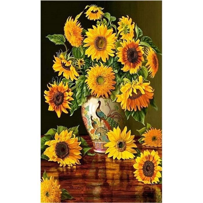 Kit De Peinture Diamant 5D Pour Composition De Fleurs De Tournesol ...