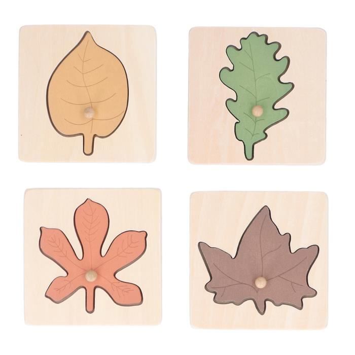 VINGVO jouets de feuilles de Montessori 4 pièces feuilles de puzzle en ...