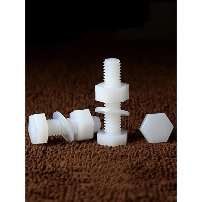 Vis Hexagonales En Nylon Blanc M3 M4 M5 M6 M8 M10 M12 Jeu De Rondelles D39écrous Filetés ...