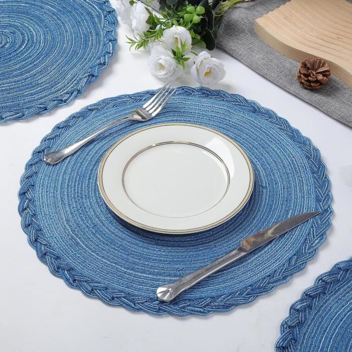 Sets De Table Ronds Lot De 8 Sets De Table Tressés Résistants À La ...