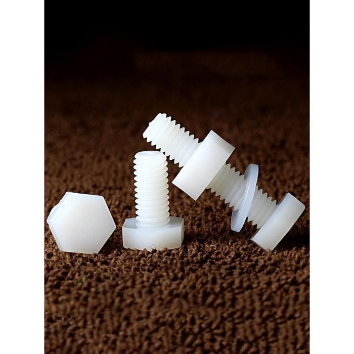 Vis Hexagonales En Nylon Blanc M3 M4 M5 M6 M8 M10 M12 Jeu De Rondelles D39écrous Filetés ...