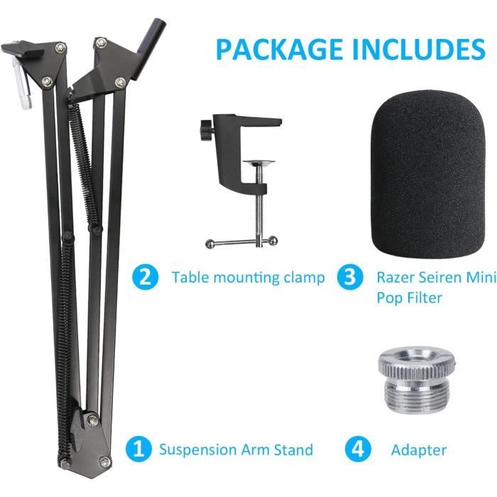 Pied De Micro Razer Seiren X Support Avec Bonnette - Razer Seiren X ...