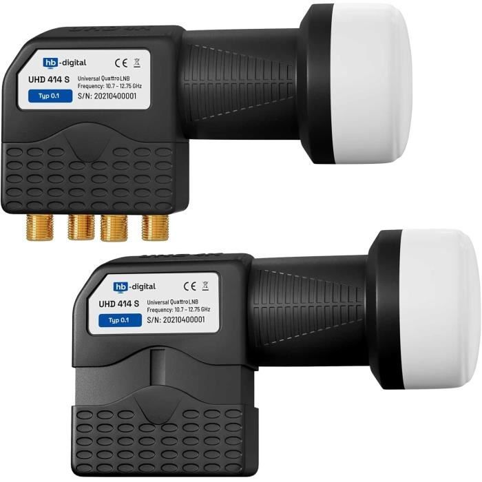 Universal Quattro Lnb Noir - Uhd 4K Full Hd Dvb-S-S2 - Facteur De Bruit ...