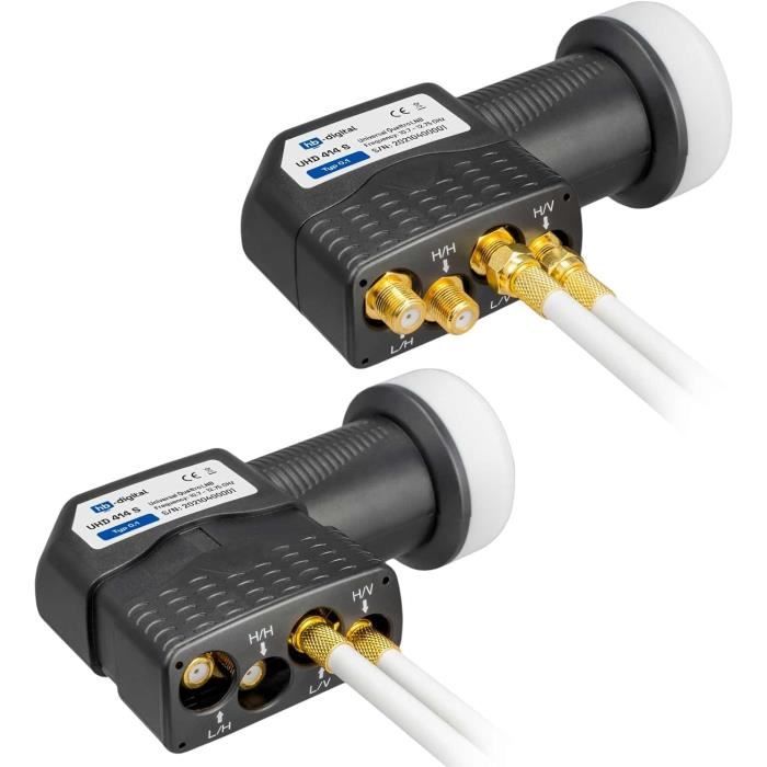 Universal Quattro Lnb Noir - Uhd 4K Full Hd Dvb-S-S2 - Facteur De Bruit ...