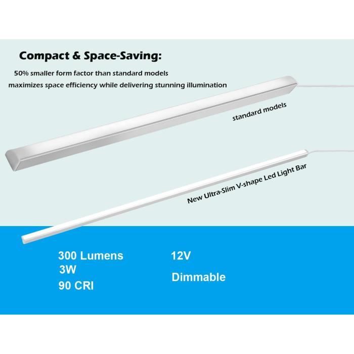 Led Vitrine Kit D'Éclairage En Forme De V – Lot De 4 Lampes Sous-Unité ...