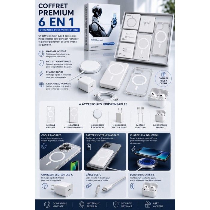 Kit d'accessoires - MASSILIA TECH - iPhone 15 PRO MAX - Coque ...