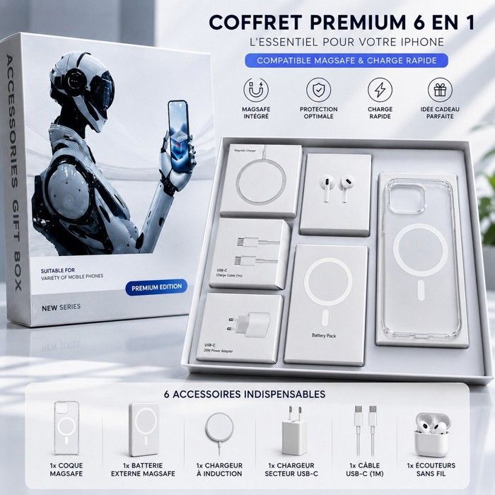 Kit d'accessoires - MASSILIA TECH - iPhone 15 PRO MAX - Coque ...