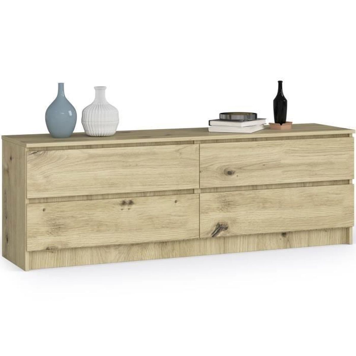 Grande Commode pour le salon AKORD K160 Chêne Artisan 160 cm 4 tiroirs ...