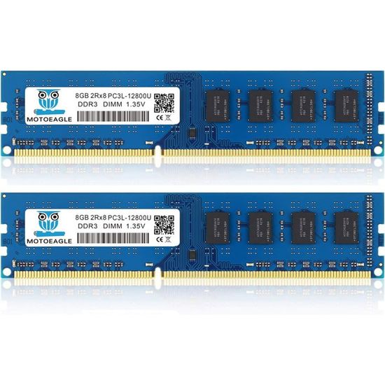 DDR3L-1600 UDIMM PC3L 12800U 16Go (2x8Go) DDR3L 1600MHz 8GB 2Rx8 PC3 ...