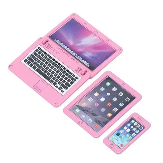 3pcs Dollhouse Mini Laptop Tablet Mobile Phone Set Accessoires pour ...