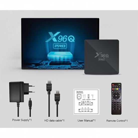 Smart TV Box Android TV box X96Q Pro Boitier iptv 2Go/16Go H313 6K 2.4 ...