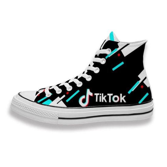 Baskets Tik Tok Geometric Impression personnalisée Chaussures de skate ...