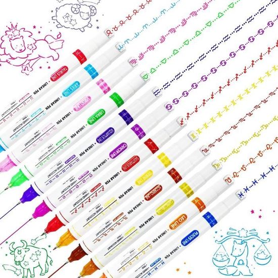 Lot de 12 stylos surligneurs Curve Sign Design Zodiac Stylos courbes ...