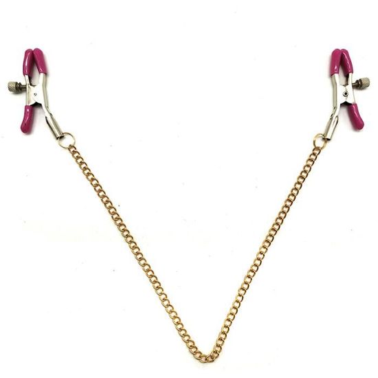 STIMULATEUR - PLUG - CHAPELET ,Rose--Pinces à mamelon en métal pour ...