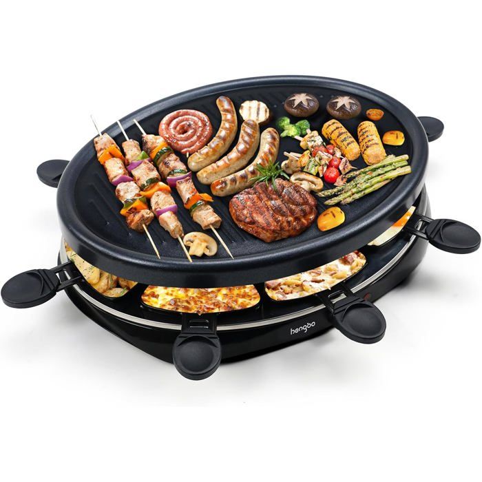 Appareil Raclette 8 Personnes Plancha Electrique Grill Thermostat ...