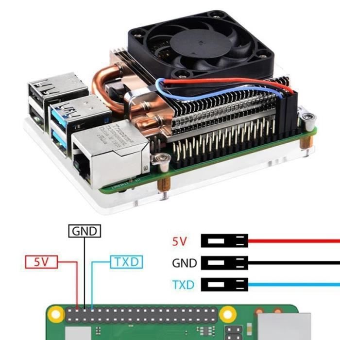 Noir - Tour de ventilateur de refroidissement PWM pour Raspberry Pi, 3B, 3B +, 4B, régulateur de ...