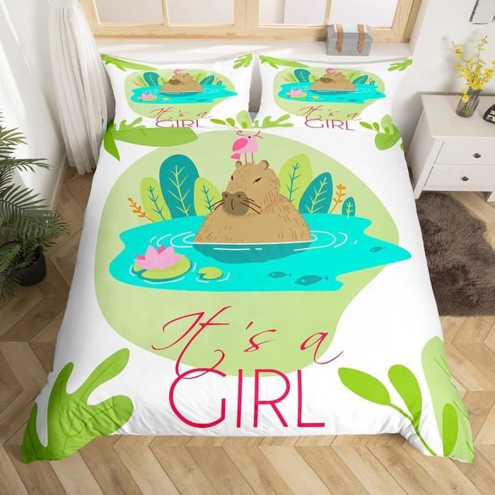 Housse De Couette Capybara Sur Le Vert De La Jungle 200X200 Cadeaux ...