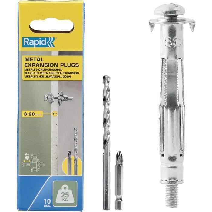 Chevilles À Expansion En Métal Pour Cloison En Plâtre De 3 À 20 Mm, Lot ...