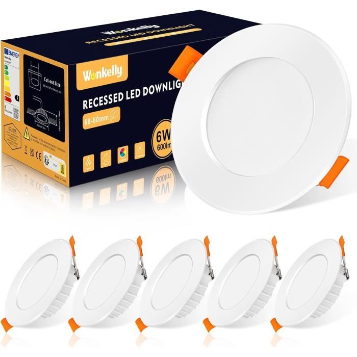 Spot LED Encastrable, 230V 6W Spots de Plafond, Blanc Froid 6000K Led ...