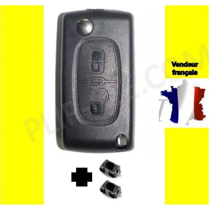 Coque plip 2 boutons Citroen C1 C2 C3 C4 C5 C8 Evasion modèle CE0523 ...