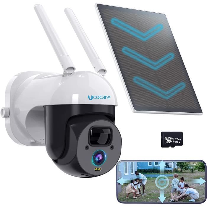 Camera Surveillance WiFi Exterieure sans Fil, Ultra HD 2K Caméras de ...