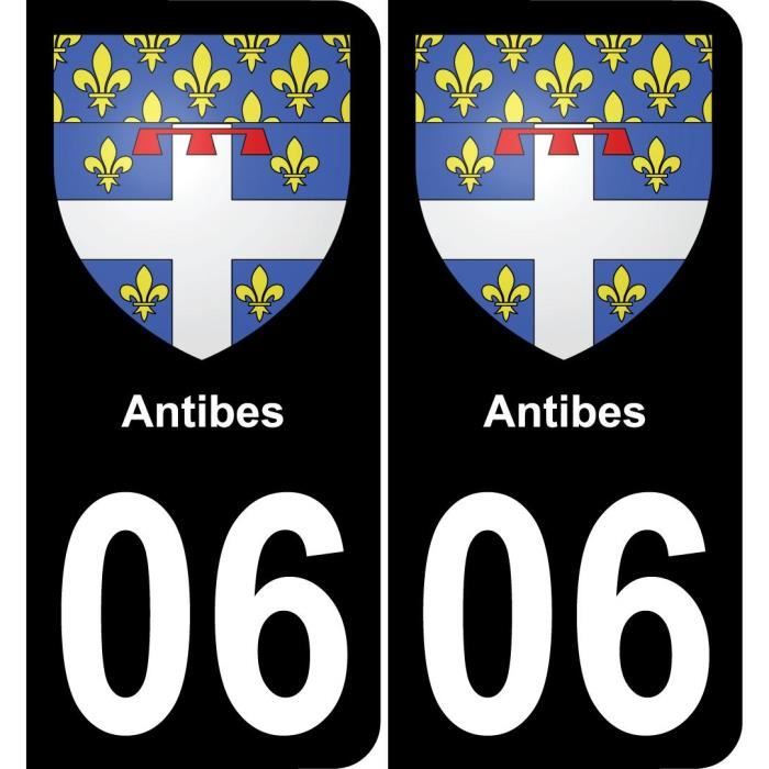 06 Antibes autocollant sticker plaque immatriculation auto ville fond ...