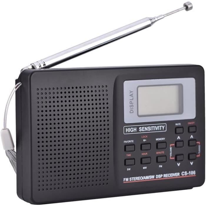 Radio-Réveil Avec Alarme, Radio Fm-Am-Sw-Lw-Tv Récepteur À Fréquence ...