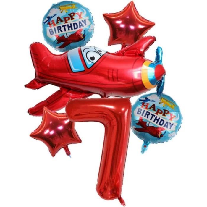 Set De Ballons Avion A Hélice, Chiffre Numéro 7 Xxl Rouge Ballon De ...