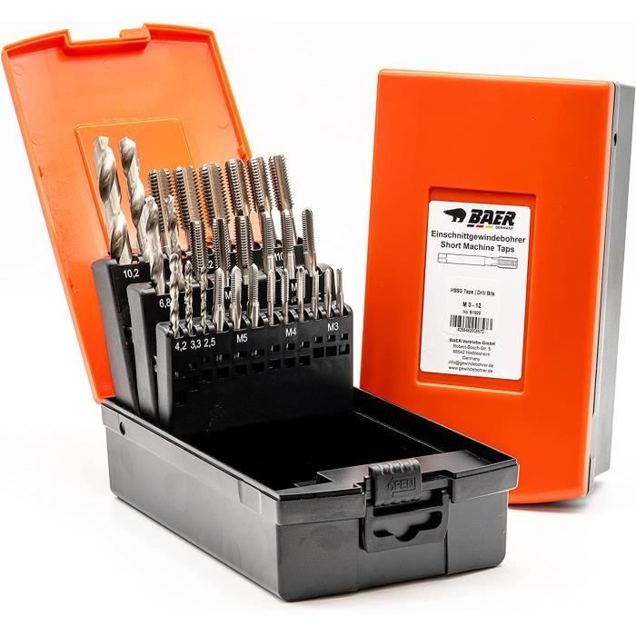 BAER Set HSS Taraud a taraud a decouper (3 pieces par dimension) | M3 ...