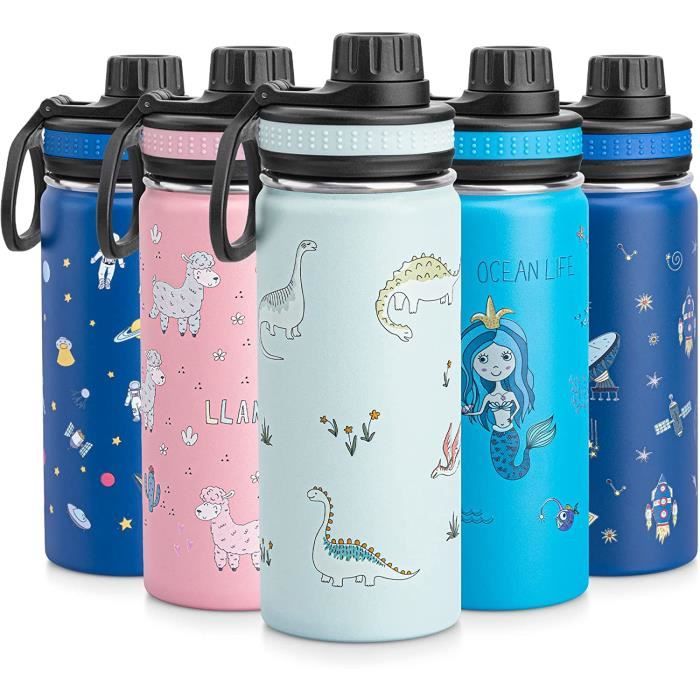 Gourde Isotherme En Acier Inox, Bouteille Isotherme Enfant 470 Ml, Gourdes Sans Bpa, Bouteille D ...