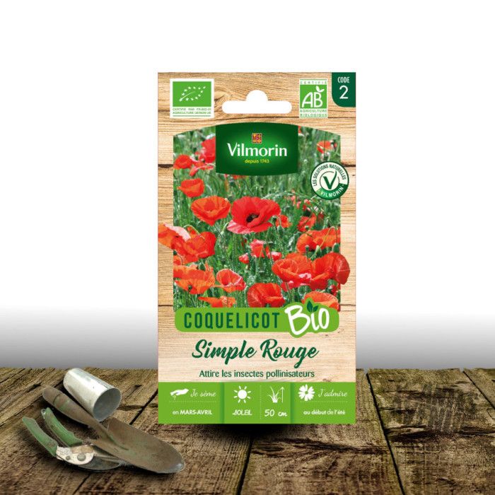 Graines de Pavot (Coquelicot) Simple Rouge - Sans traitement - Vilmorin ...