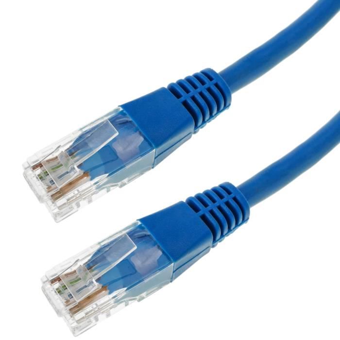 CableMarkt - Câble réseau Cat 5e UTP RJ45 de 50 cm en bleu - Cdiscount Informatique