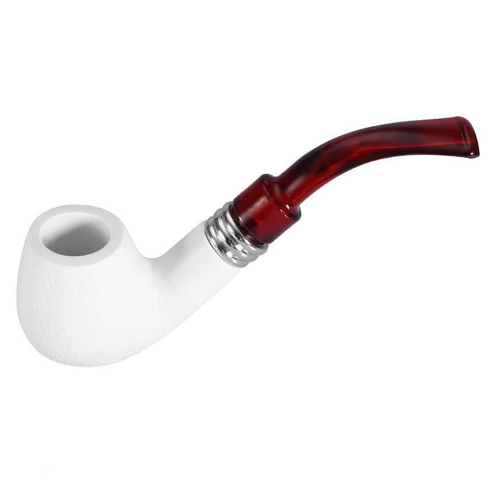 Duokon pipe à fumer Pipe à tabac démontable en résine sépiolite blanche ...