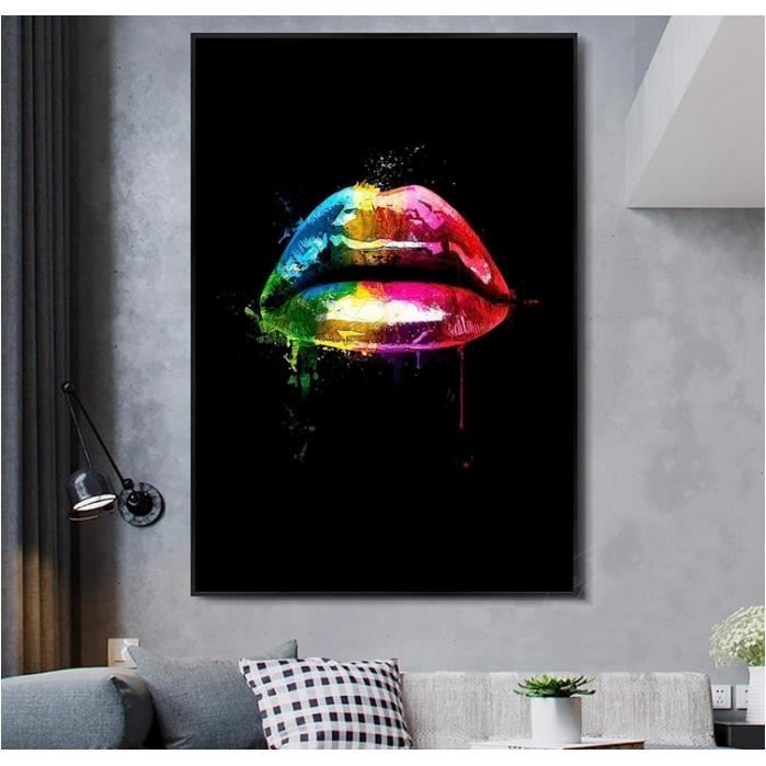 Abstrait Lèvres Sexy Tableaux Affiche Toile Peintures Murale Art Salon Chambre Décor À La Maison ...