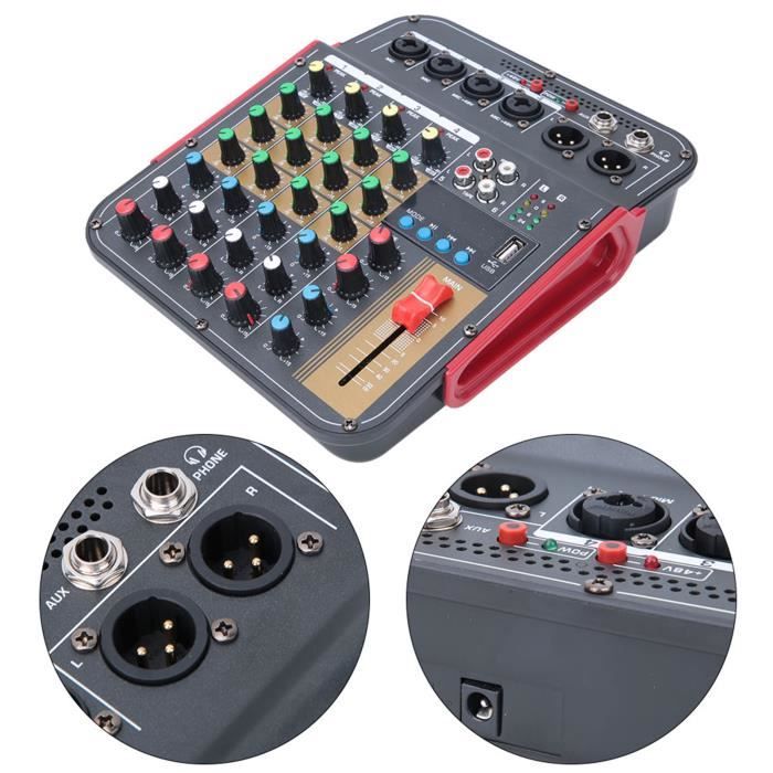 Table de mixage audio portable 4 canaux Console de mixage Système de ...