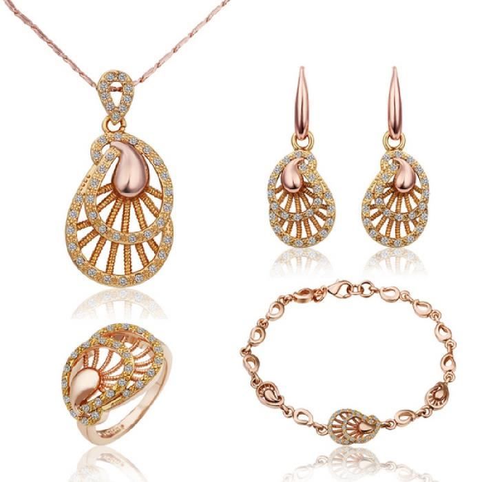 Collier avec pendentif style creux coréenne Fansharp Plaqué or rose ...