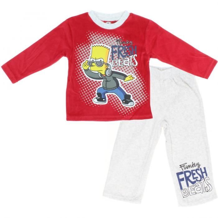 Pyjama en velours Simpsons garçon Rouge - Cdiscount Prêt-à-Porter