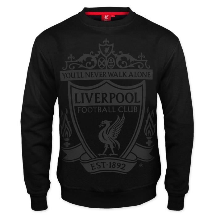Liverpool FC officiel - Pull thème football - motif blason - homme Noir ...