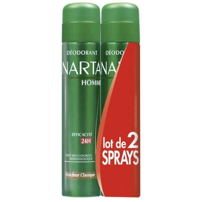 NARTA Déodorant Homme Atomiseur Efficacité 24H Fraicheur classique ...