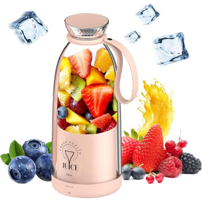 Mini Mixeur Portable Blender Pour Smoothies Shakes 500Ml Mini Mélangeur ...