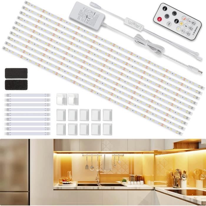 Ruban Led Blanc Chaud 5M, Bande Led 24V Cuisine Avec Télécommande Et ...