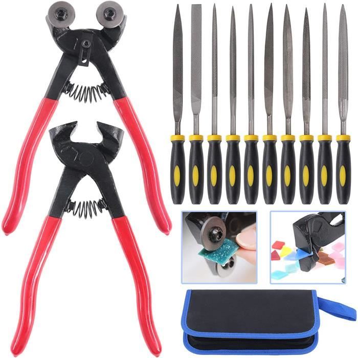 Glarks Lot de 12 outils de mosaïque, pinces à mosaïque en verre à ...