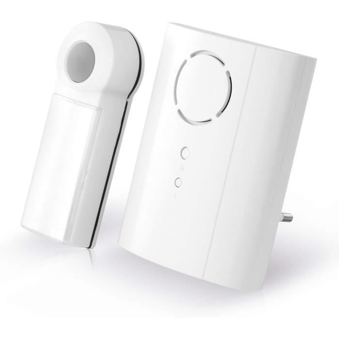 Conecto Ensemble de Sonnette sans Fil, Bouton et Cloche, portée de 75 mètres, 36 sonneries, sans ...