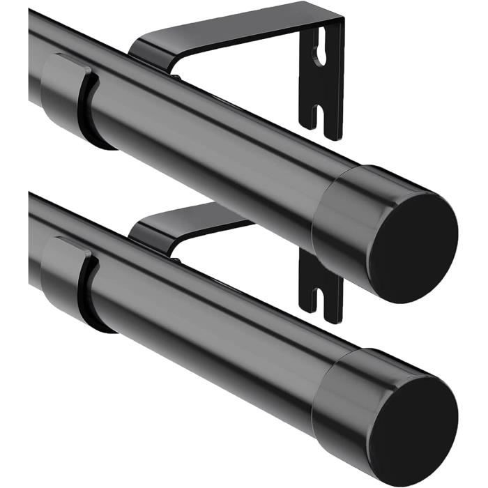 Lot de 2 tringles à rideaux réglables en acier inoxydable avec embouts ...