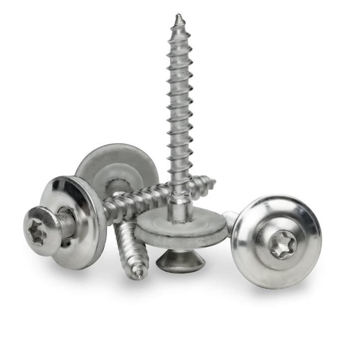 Lot de 20 vis Spengler avec rondelle d'étanchéité - Acier inoxydable ...