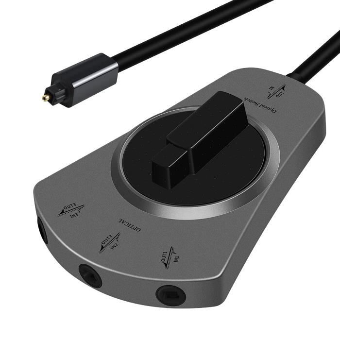 EMK Câble Séparateur Optique 1in à 3out 3 Ports Câble Audio Optique ...