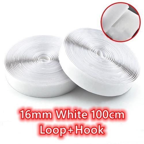 Velcro collant,16mm white 1meter-Hook and Loop--Avec Colle Forte, Ruban ...