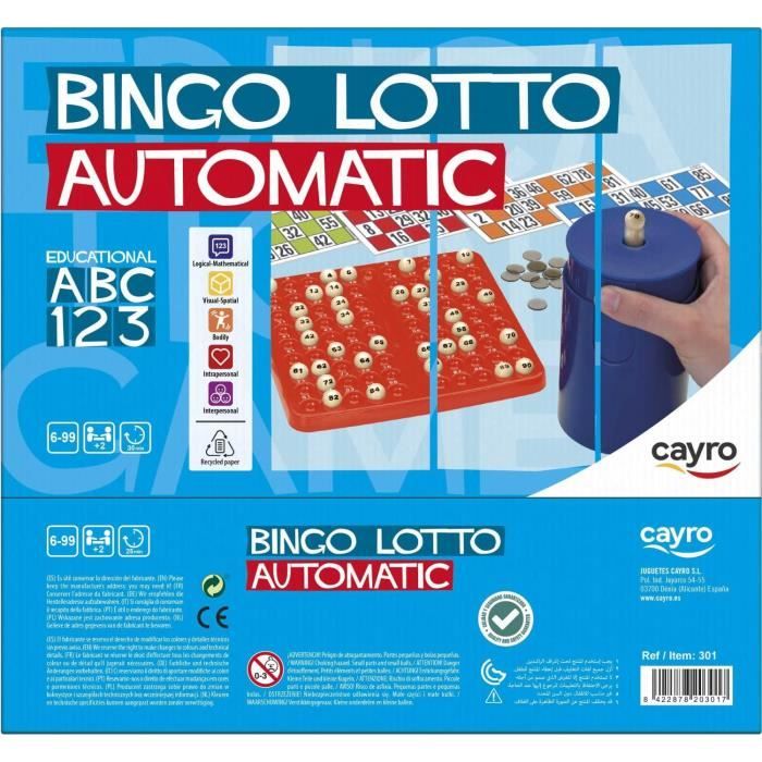 Bingo Automatique - Jeu Traditionnel - Set En Plastique- Jeu Pour ...