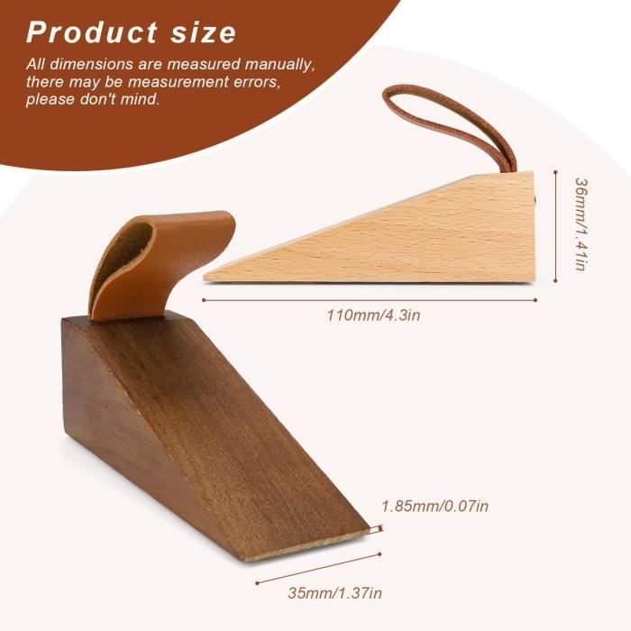 DIYCUT 2 Pièces Cale Porte Bois, Cale Porte Hêtre et Noyer Noir, Butoir ...