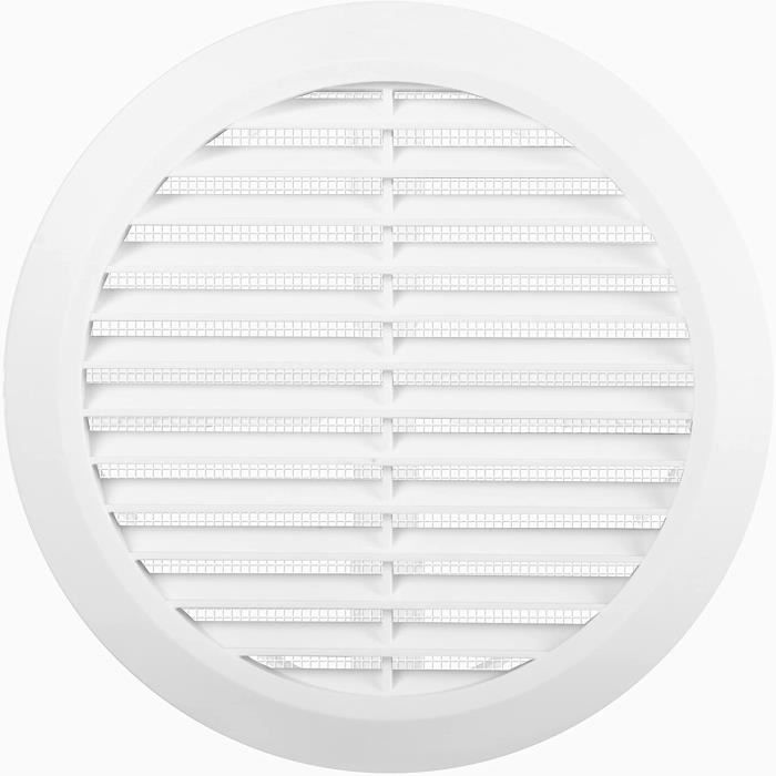 AWENTA Grille de ventilation ronde Ø 100 à 150 mm, plastique blanc ...